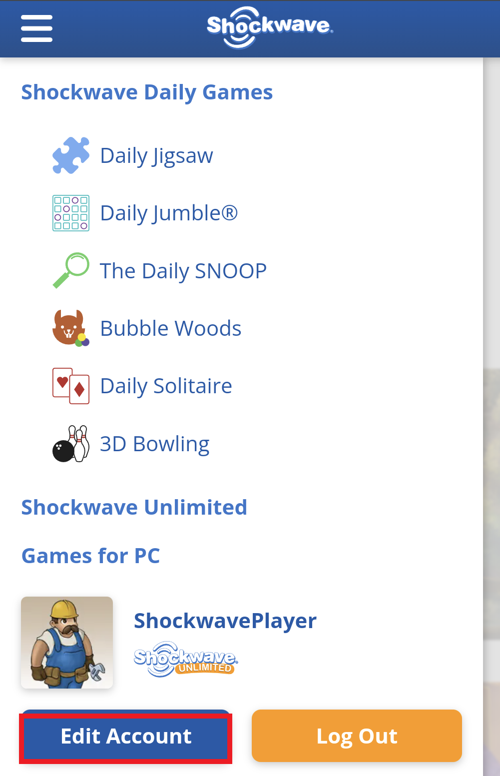 How to view my profile settings? (Mobile) – Shockwave